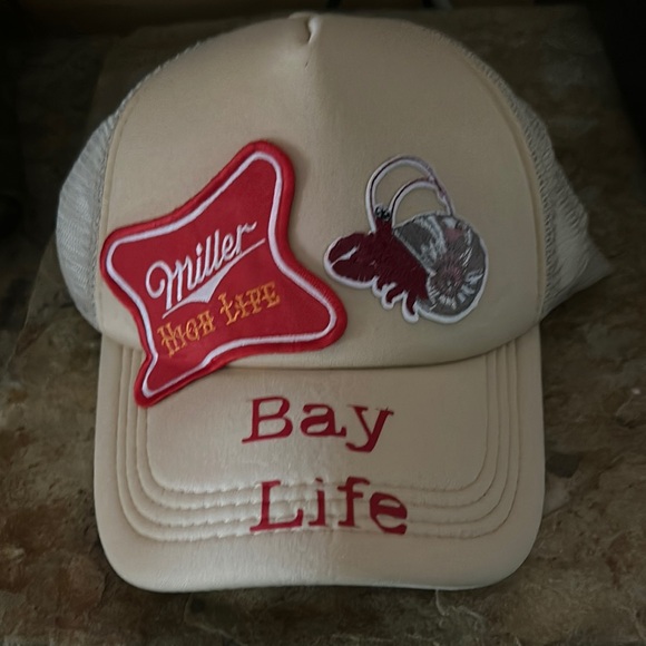 Accessories | Beige Bay Life Cap With Patches | Poshmark